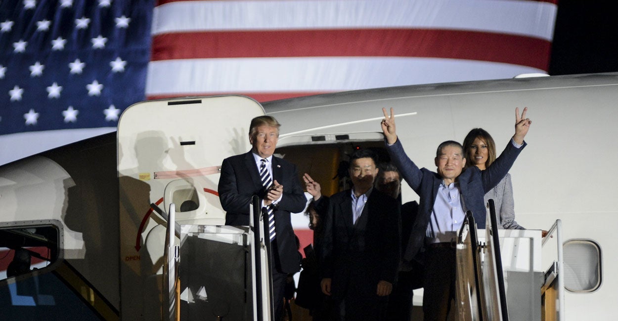 Watch President Trump Welcome Home 3 Prisoners