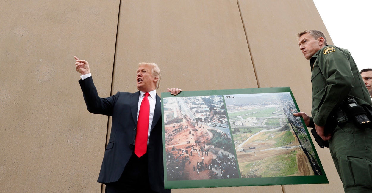 Trump Examines Border Wall Prototypes